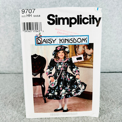 Simplicity 9707 Flared Dress w Collar Hat Purse Childs Size 3 6 Sewing ...