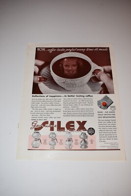 Vintage 1937 Silex Coffee Maker Ad. Creep coffee face reflection! | eBay