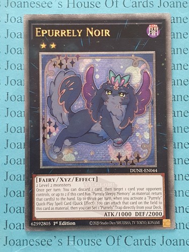 Epurrely Noir DUNE-EN044 Quarter Century Secret Rare Yu-Gi-Oh Card 1st ...