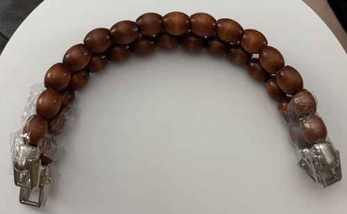 Set Of 2 Wooden Bead Handles For Handbag Purse Craft Knitting Crochet ...