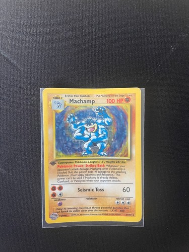 1999 Pokemon Shadowless Machamp 8/102 Base Set Holo WOTC | eBay