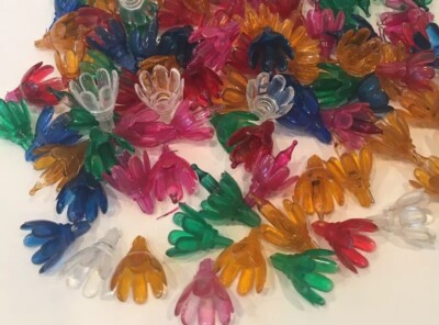 Lot 50 Mini Tulip Christmas Light Covers caps flowers Plastic Colors ...
