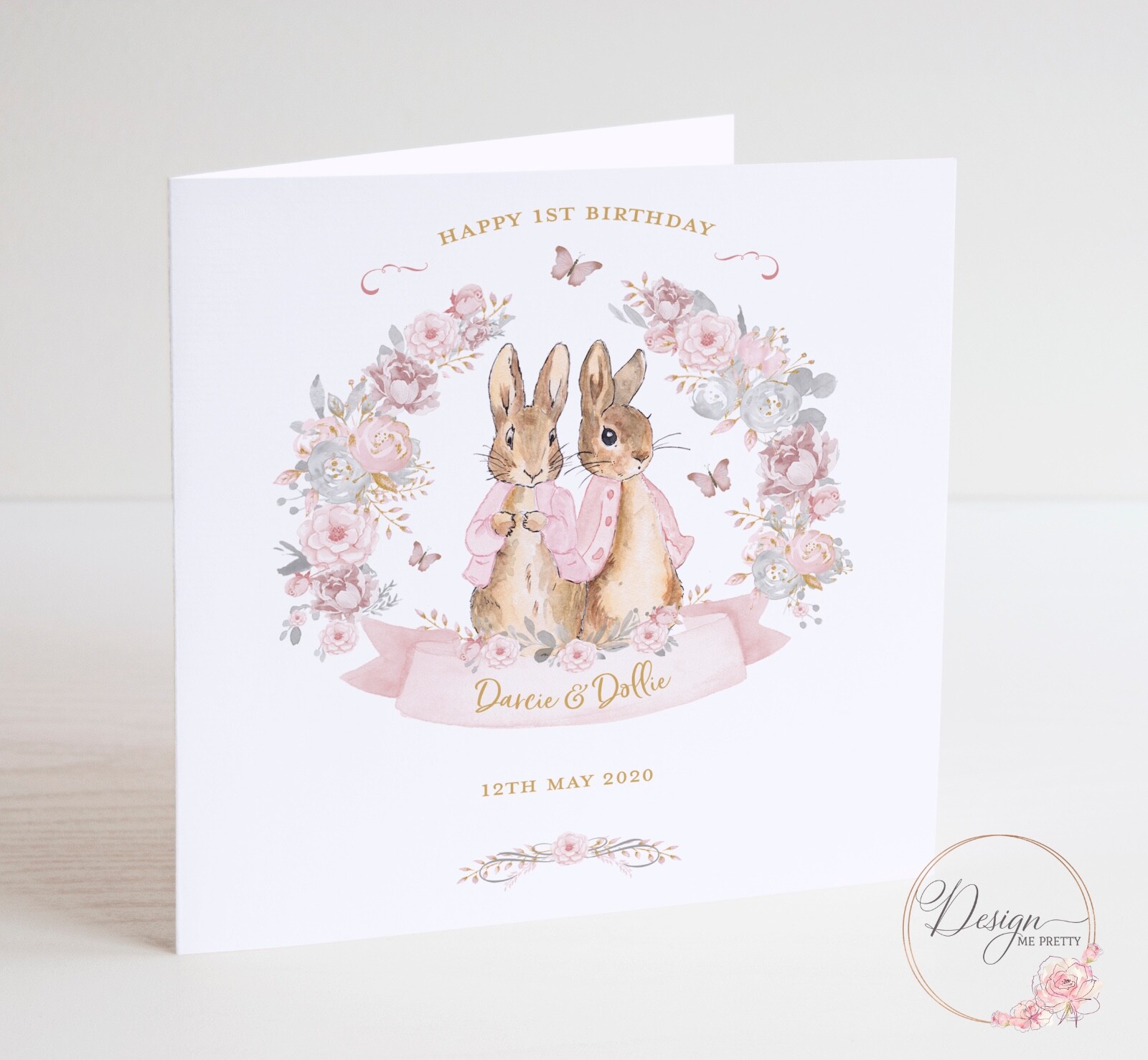 PERSONALISED PETER RABBIT Twin Birthday Card - Twin Girls | eBay UK