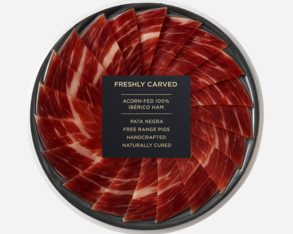 Iberico Acorn-Fed Ham - Sliced Jamon Pata Negra, 3 oz | Premium Spanish ...
