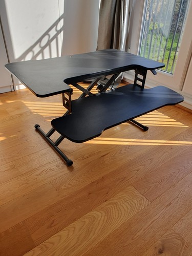 Height adjustable standing desk converter Black By Flexispot | eBay UK