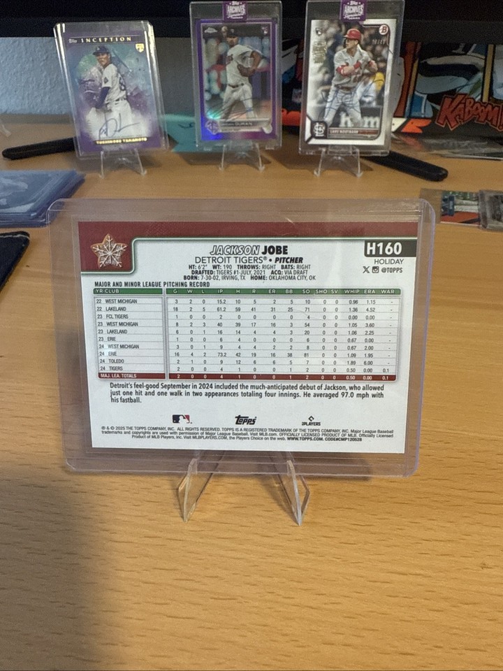2025 Topps Holiday Jackson Jobe RC Gingerbread Back Variation SP #H160 ...
