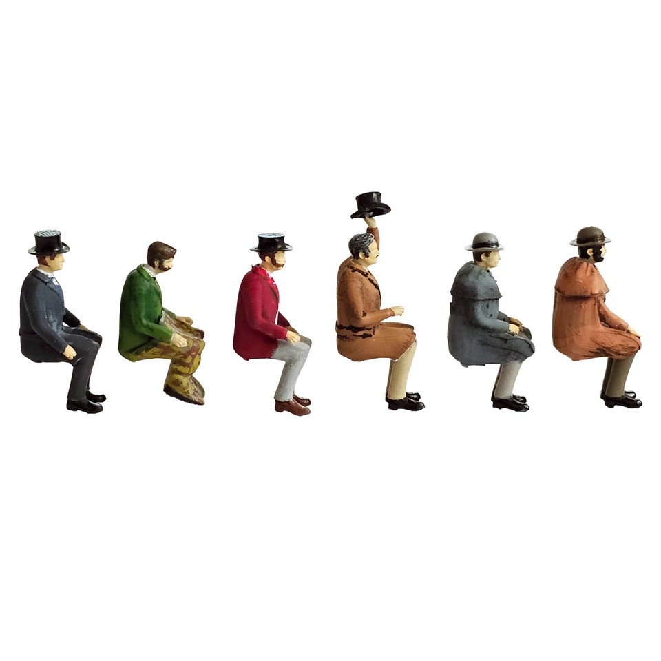 FG38 - Victorian Gentlemen Sitting Figures (x6) unpainted OO scale ...