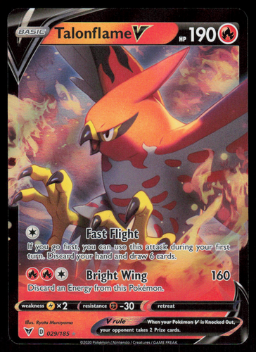 Talonflame V 029/185 Ultra Rare Full Art - 2020 Pokemon Vivid Voltage ...