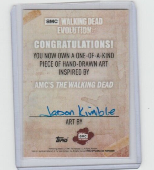 WALKING DEAD EVOLUTION MERLE DIXON SKETCH CARD BY ARTIST JASON KIMBLE 1 ...