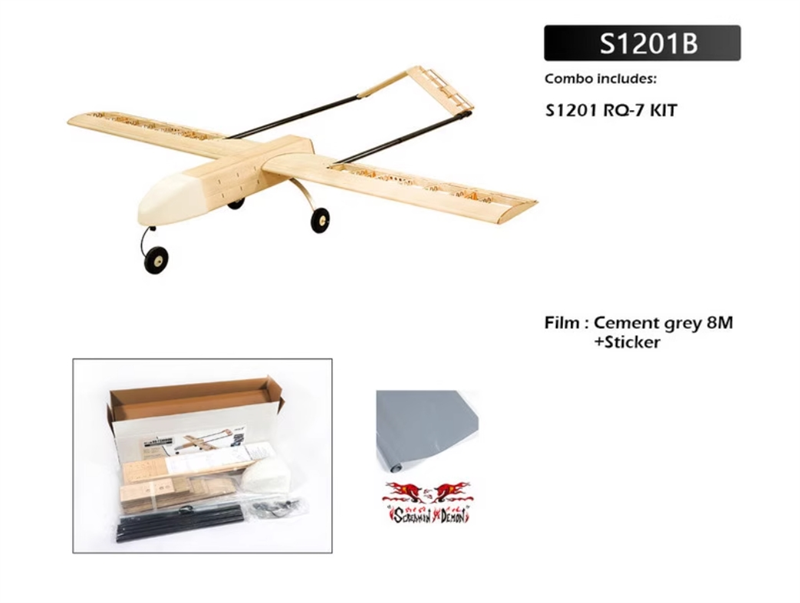RQ7 Shadow UAV RC Model Radio Control Airplane Balsa Wood Kit 2100mm ...