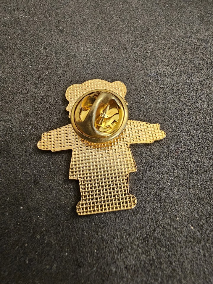 VTG Asian Girl Red Traditional Chinese Outfit Gold Tone Enamel Lapel ...