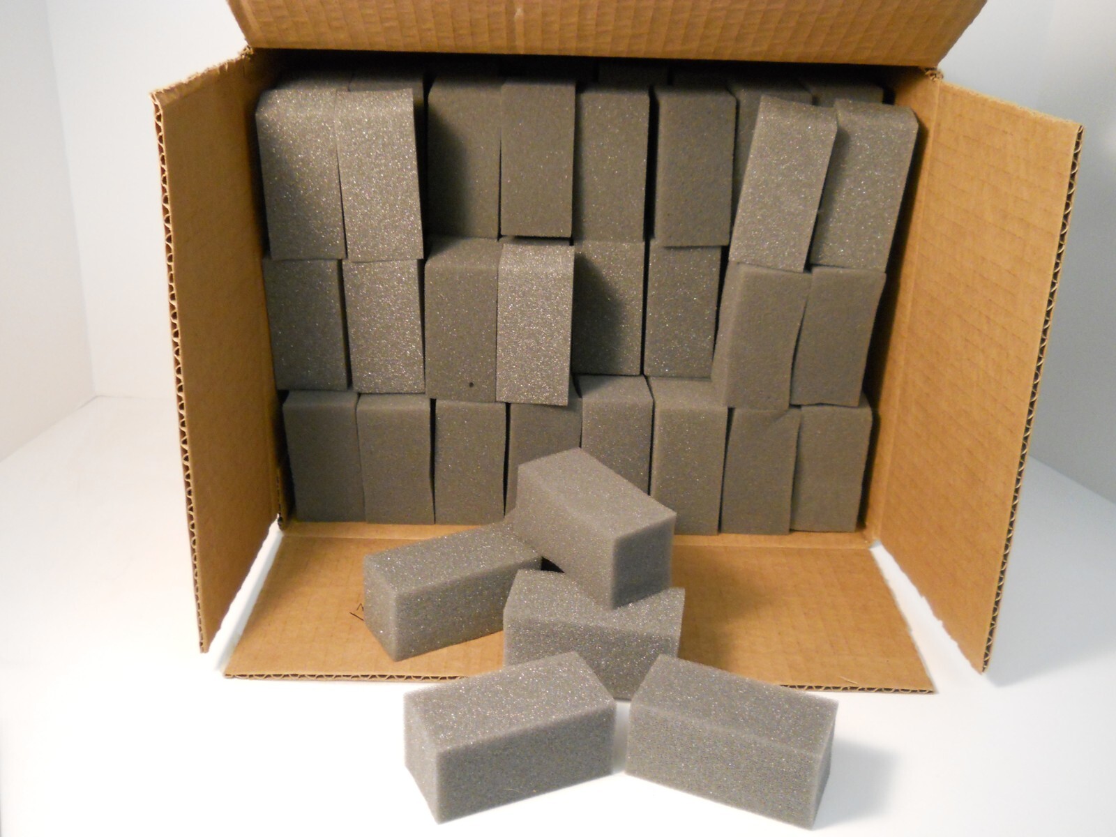 6 Doz (72 pieces) Small Grey Soft Packing Foam Blocks 3 1/4" X 1 1/2" X ...