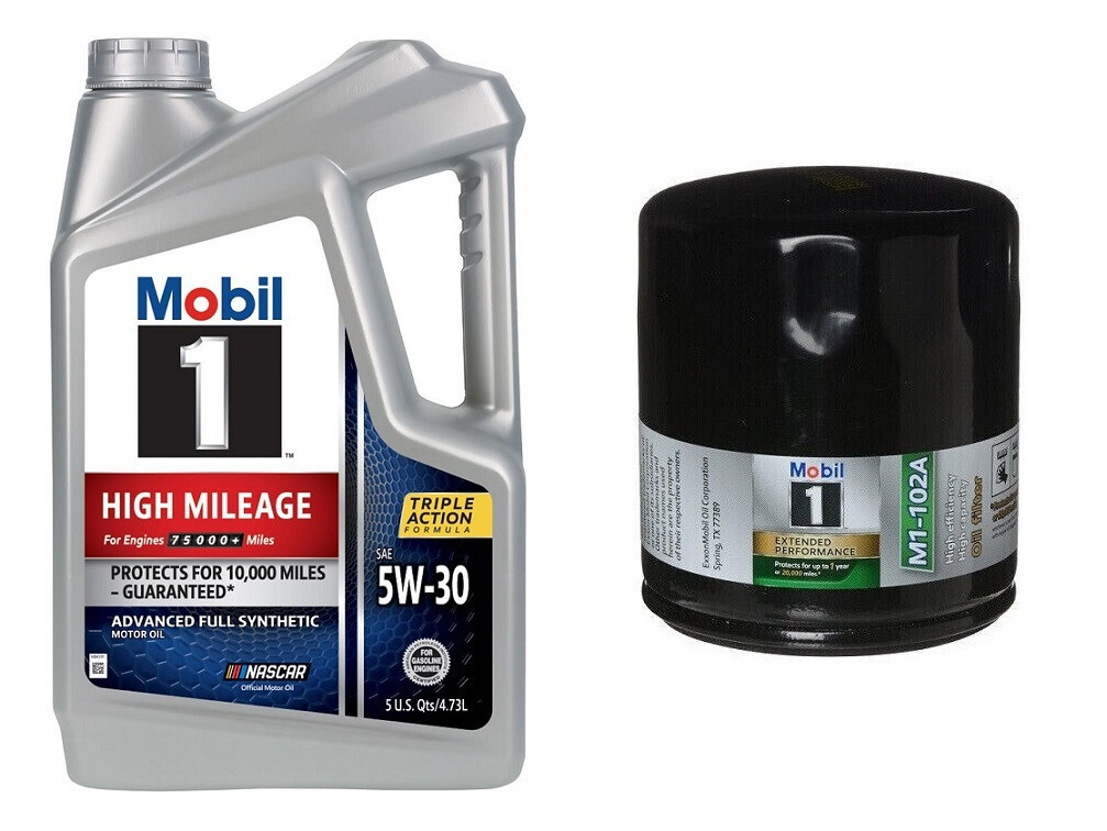Mobil1 M1-102A Engine Oil Filter & 5 Quarts Mobil1 5W30 Full Syn. H/M ...