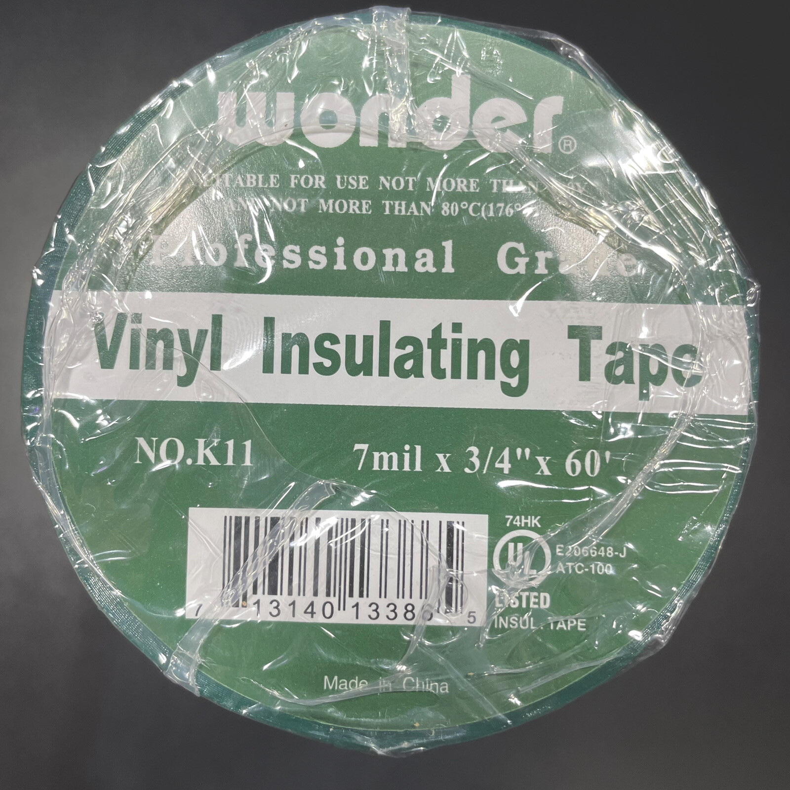 Wonder 10 Pack Vinyl Insulating Electric Tape 7mil 3/4 in X 60' Green ...