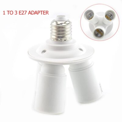 3 in 1 E27 To E27 Base Socket Splitter Light Lamp Bulb Adapter ...