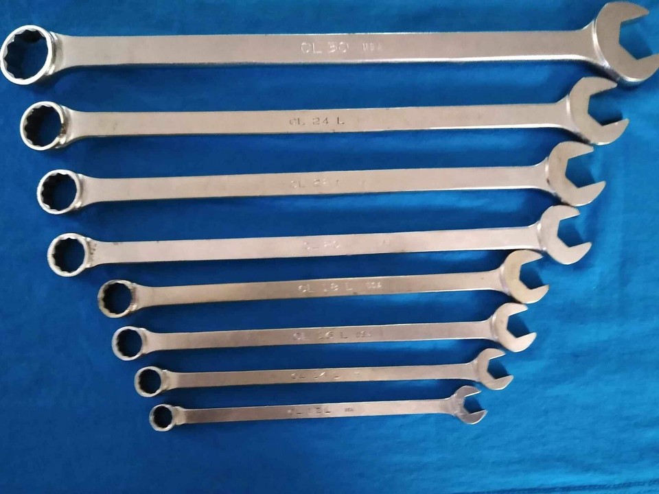 MAC Wrenches 8pc Set ExLong Combination 3/8-7/16-1/2-9/16-5/8-11/16-3/4 ...