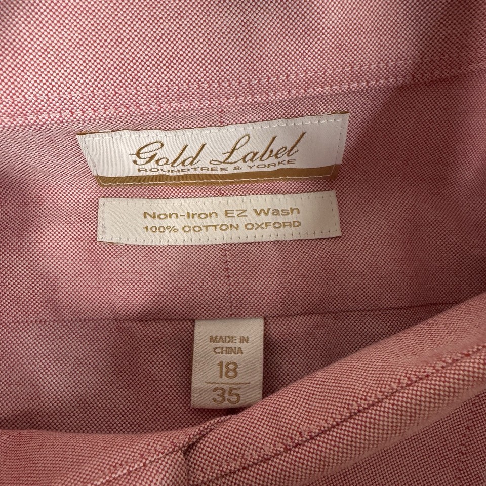 Lot (3) Roundtree & Yorke Men's Gold Label Shirts Non-Iron 18-34/18-35 ...