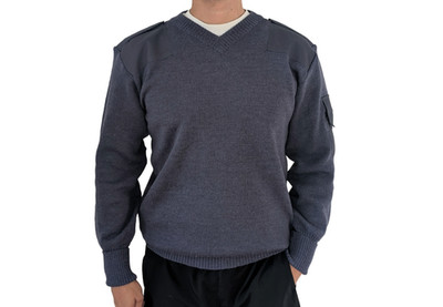 Royal Air Force RAF Blue Utility Jumper 80% Wool Pullover, V Neck ...