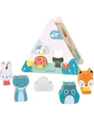 Janod Wood Shape Sorter + Brio Magnetic Building Blocks Lot | eBay