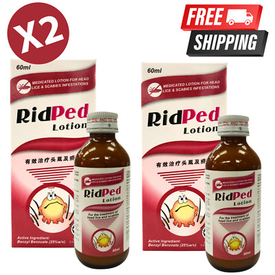 2 BOXES x 60ml Original RidPed Lotion Benzyl Benzoate 25% NEW (Exp 03/ ...