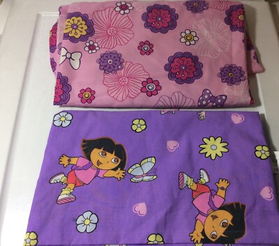Dora the Explorer Flat Toddler Bed Sheets Purple/Pink Pick One | eBay