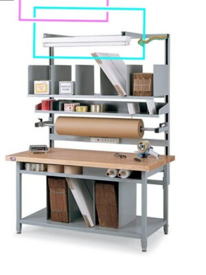 PRO-LINE Packaging Bench Overhead Light/Frame,72x16x6, Gray Bright | eBay