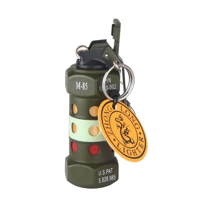 2.7" Flash Bang Stun Grenade Shaped Butane LIGHTER w/ Adjustable flame ...