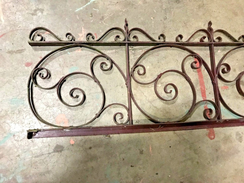 Vtg/ Antique Handrail Wrought Iron Railing Fence 85.5" x 17.5" + other ...