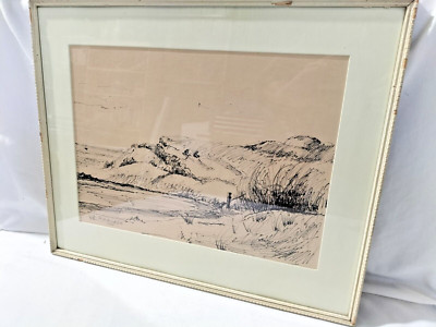 Original Vintage 1963 Pen Ink Sketch by M.M. Rodda VIntage Art work M.M ...