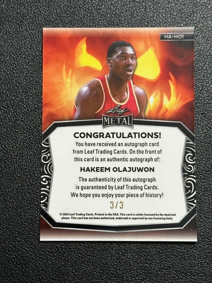 HAKEEM OLAJUWON 2024 LEAF METAL HALLOWEEN EXCLUSIVE AUTO JACK O LANTERN ...
