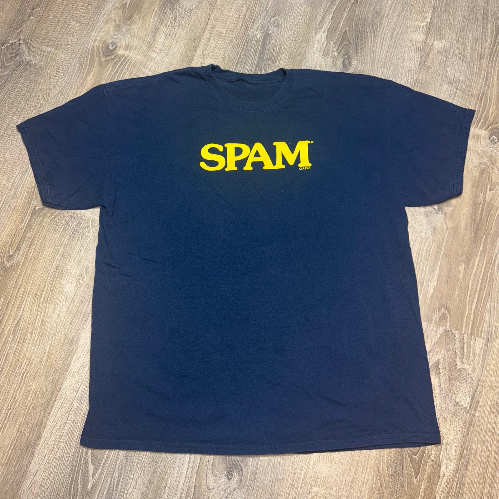 Spam Classic Logo Shirt Navy Blue – (XL) X-LARGE Distressed Graphic Tee ...