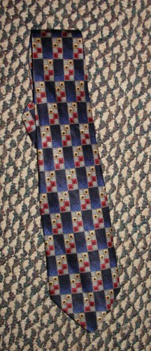 Robert Talbott Rodes Blue & Red Geometric Pattern Made in USA Silk Tie | eBay