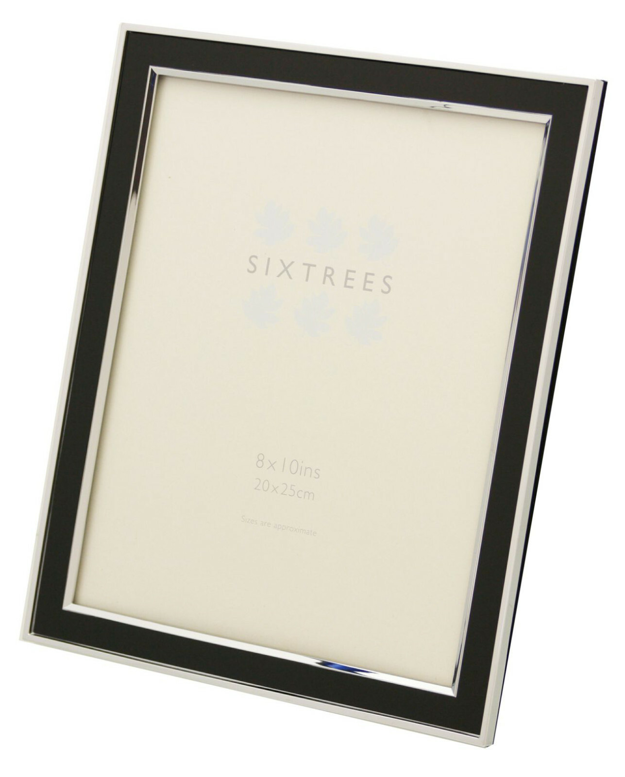 Sixtrees Abbey Polished Silver and Black inlay Photo Frames 4 x 6 - 8 x ...