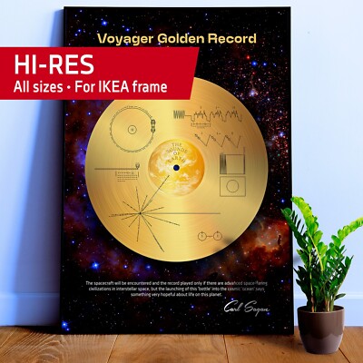 NASA Voyager 1 Golden Record with Carl Sagan quote — Space poster ...