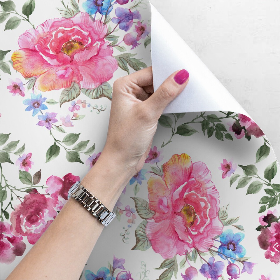 Wall Mural Beautiful Vintage Roses Roses Vintage Garden Watercolor ...