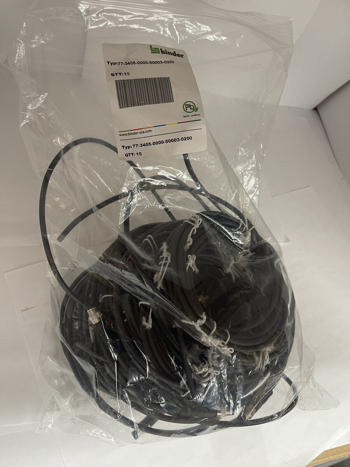 Binder 77-3405-0000-50003-0200 M8 Male Cable Connector. 3P. 3 x 0.34 | eBay