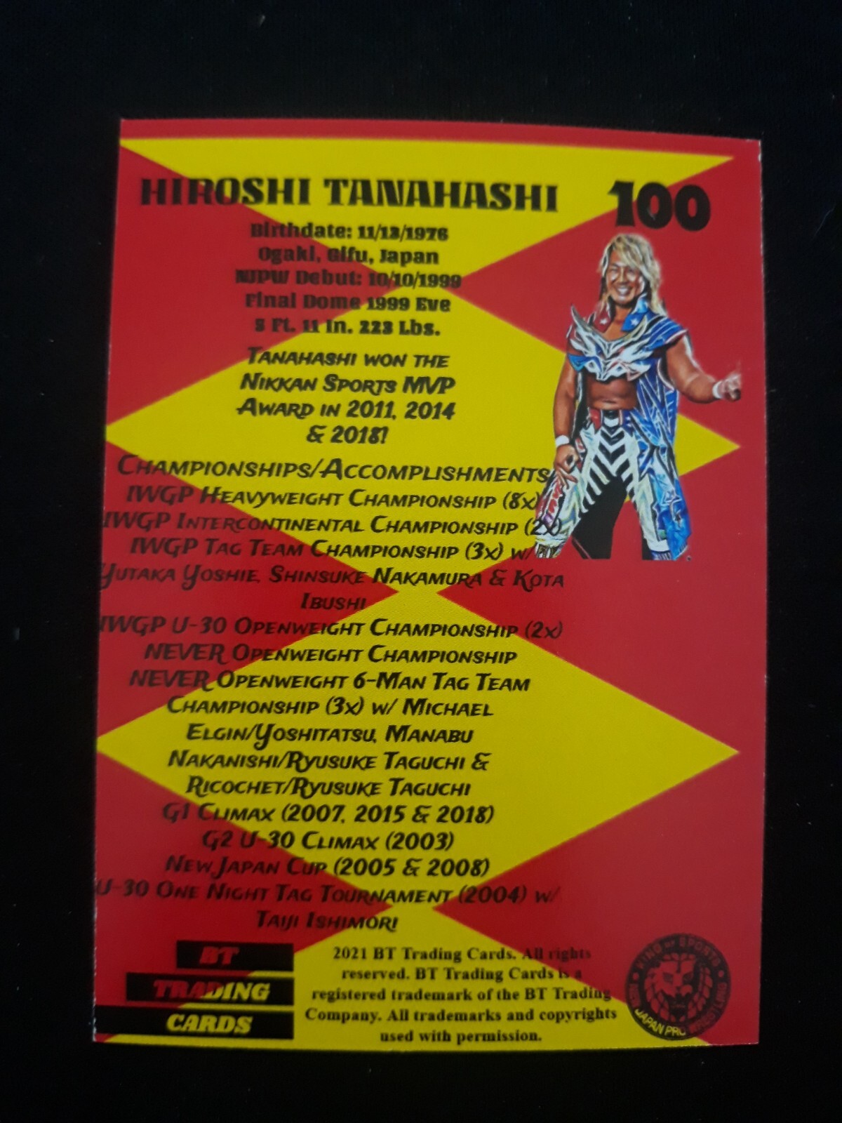 CUSTOM NJPW New Japan Pro Wrestling Trading Card 2021 Hiroshi Tanahashi ...