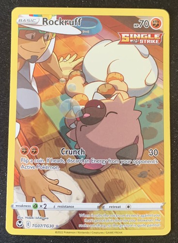 Rockruff TG07/TG30 Silver Tempest Trainer Gallery Holo Pokemon TCG Card ...