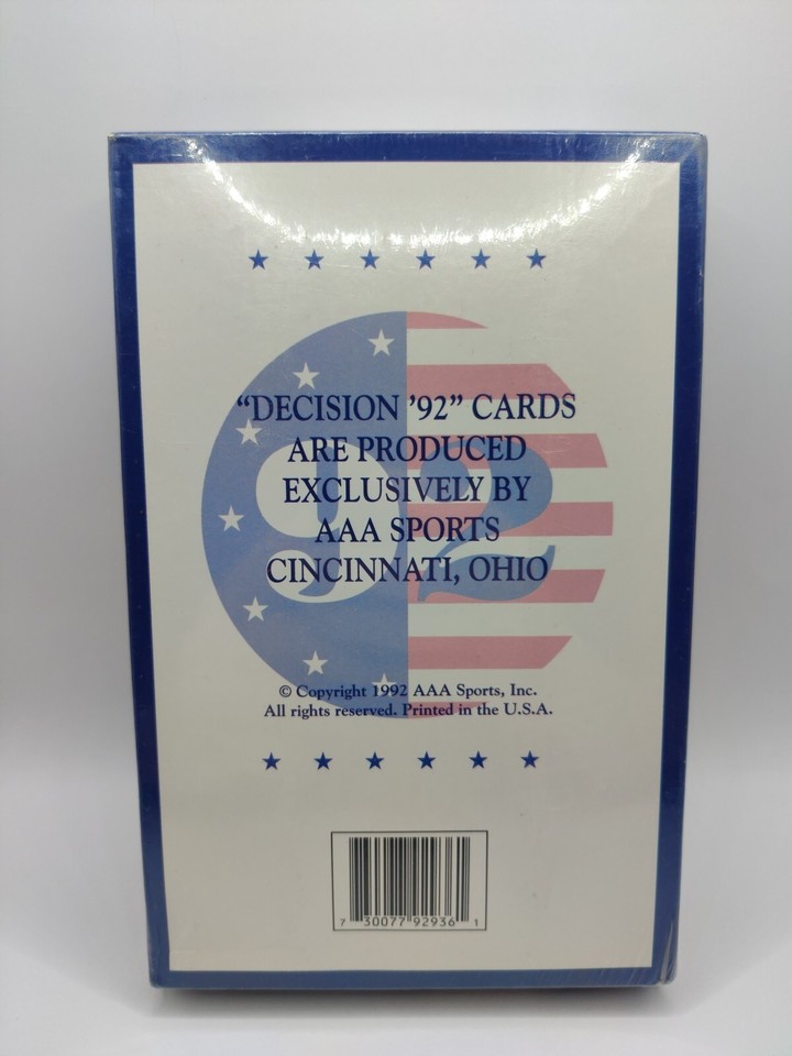 Decision 92 Sealed Trading Cards Box Bush Clinton Perot Presidential ...