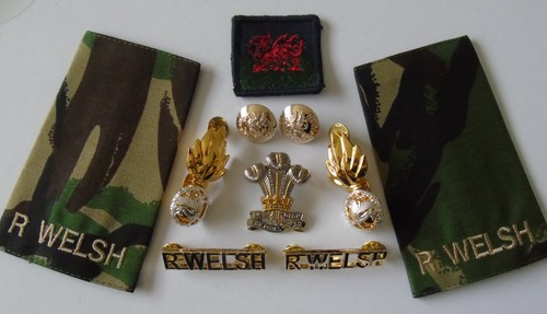 British Army Royal Welsh Cap/Collar Badges Buttons Rank Slides ...