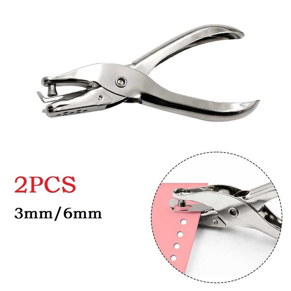 New Practical Hole Puncher Tool Punch 130mm 2pcs 6mm/3mm Punch Diameter ...
