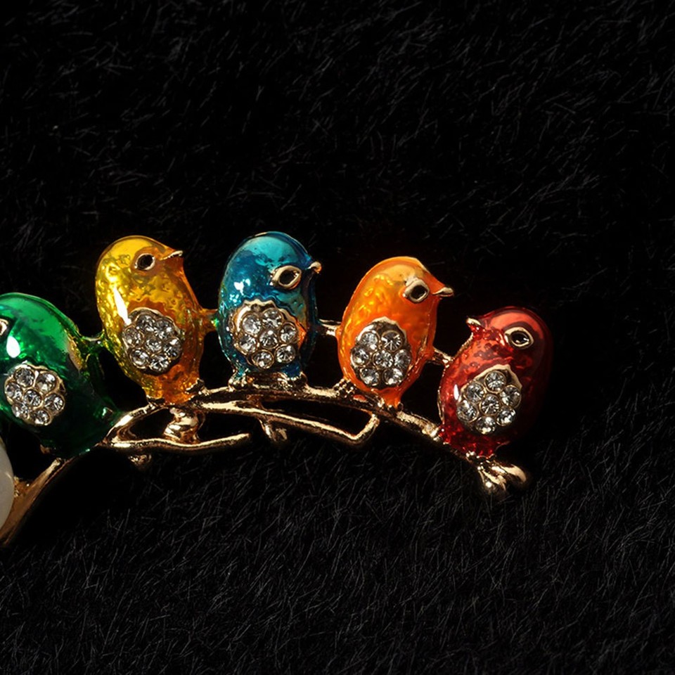 2 Pcs Vintage Bird Brooch Pin Cartoon Cute Auspicious Animal for Women ...