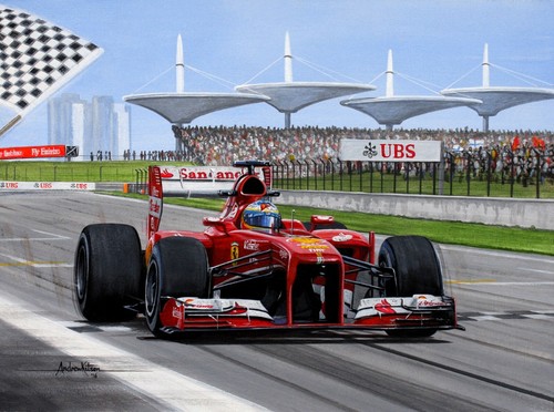 F1 Fernando Alonso Original Painting - by Andrew Kitson | eBay