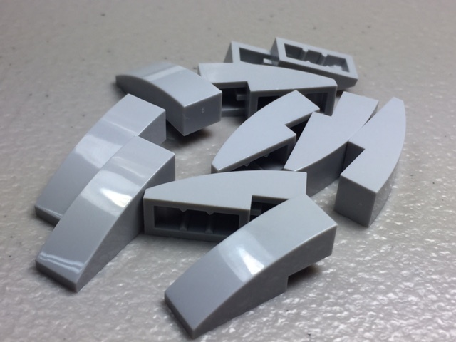 New LEGO Slope Curved 3 x 1 No Studs Light Bluish Gray 50950 Lot of 10 ...