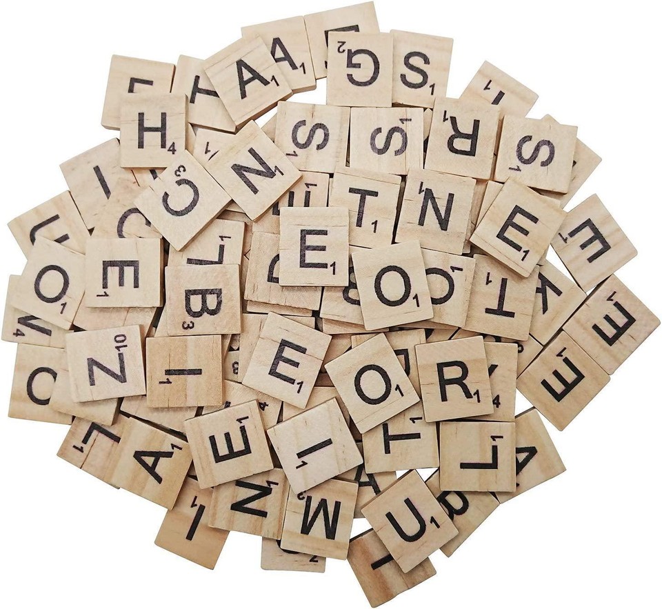 300PCS Wooden Scrabble Tiles, Scrabble Letters for Crafts, Making ...