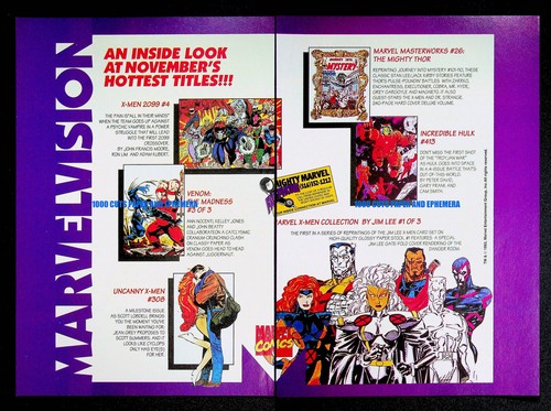Marvelvision Marvel Comics 1993 X-Men Trade Print Magazine Ad Poster ...