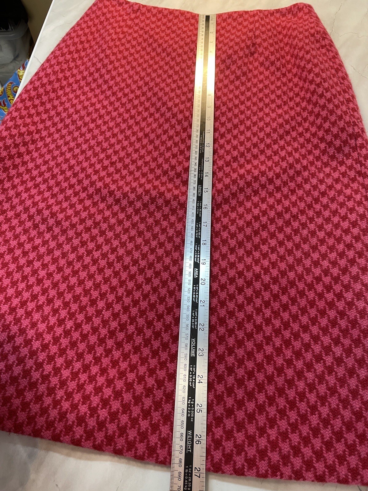 Vintage Laura Ashley Dog Tooth Red Check A-Line Wool … - Gem