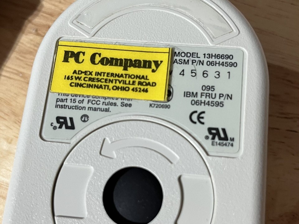 IBM PS/2 Classic Roller Ball Mouse 6Pin plug model 13H6690 computer PS2 ...