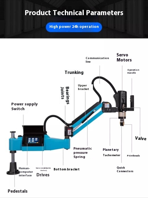 CNC Electric Tapping Machine M6-M24 Moving Servo Motor Tapping Machine ...