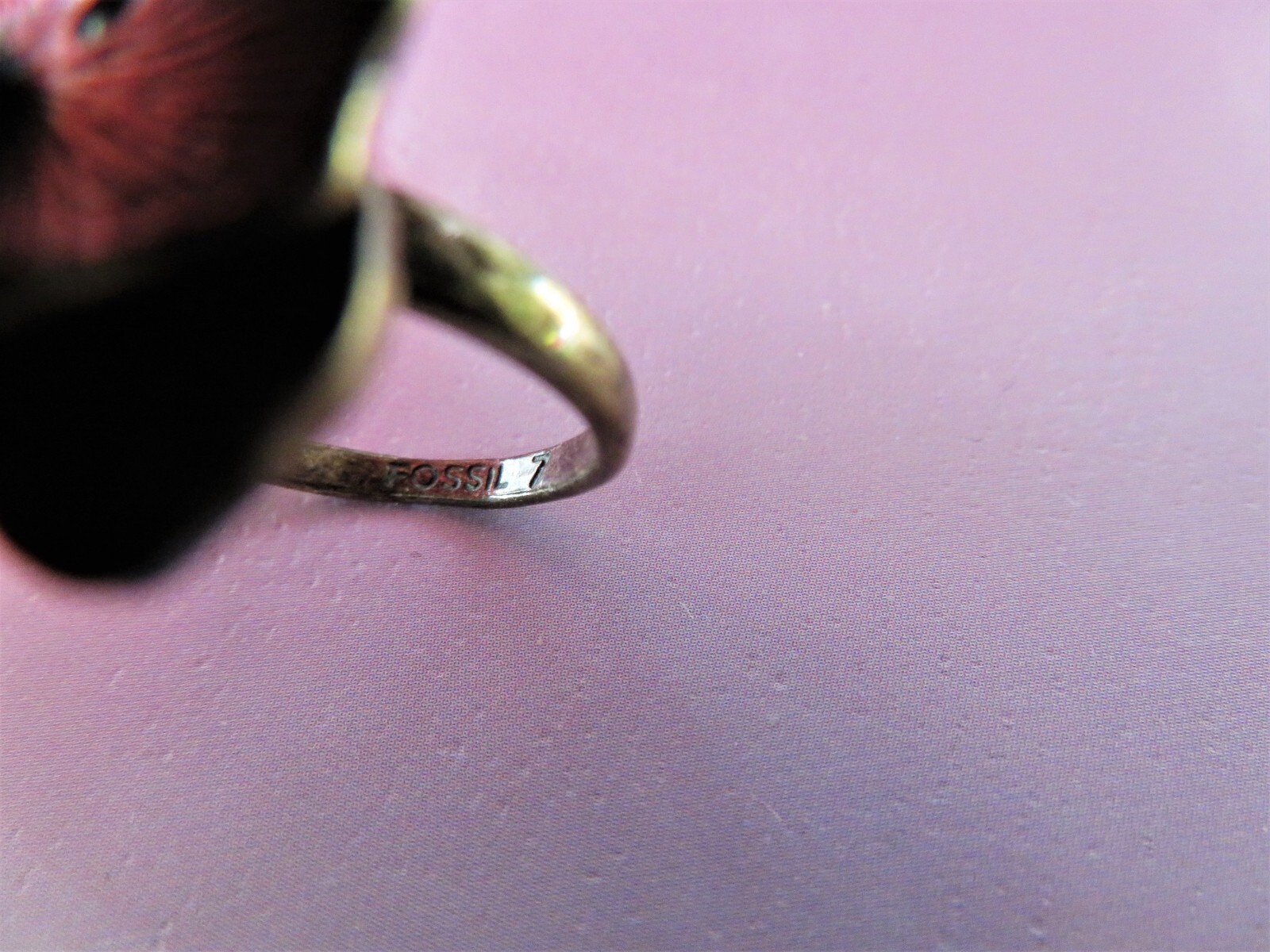 Vintage Fossil Bronze Tone Ring Flower Blossom Rhinestone Center Size 6 ...